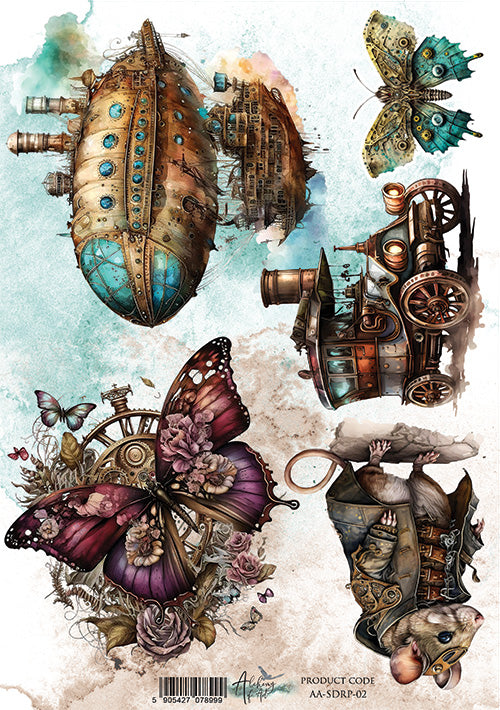 Rice Paper A4 #02 Steampunk Dream – Miniature Luxuries & Papers
