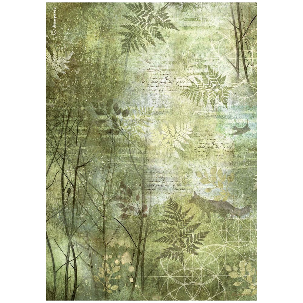 DFSA4954 Rice Paper A4 Forest Trees – Miniature Luxuries & Papers