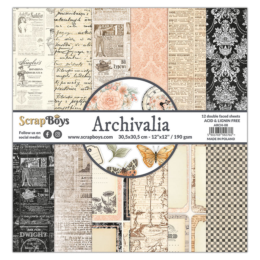 Archivalia 12 x 12 Double Sided Pad – Miniature Luxuries & Papers