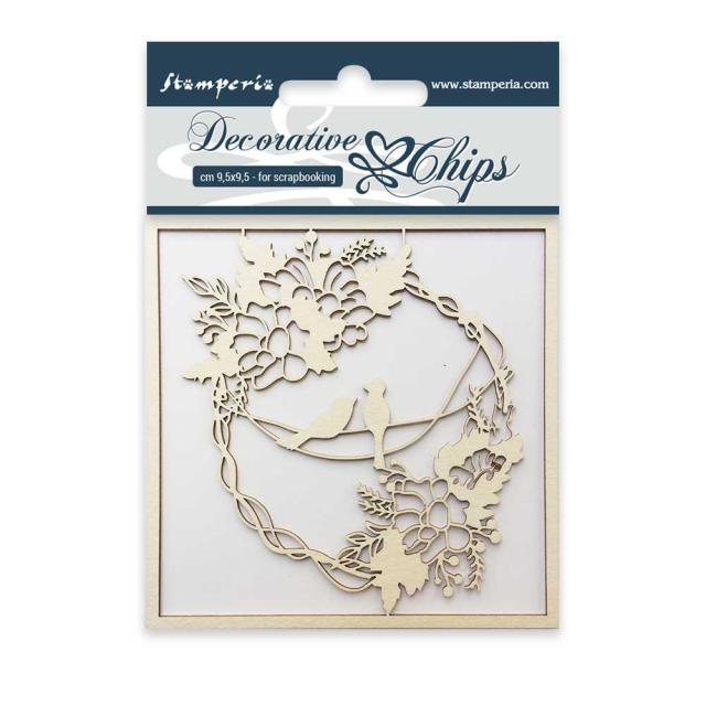 SCB03 Decorative Chips 9.5 x 9.5cm Garland With Birds – Miniature ...
