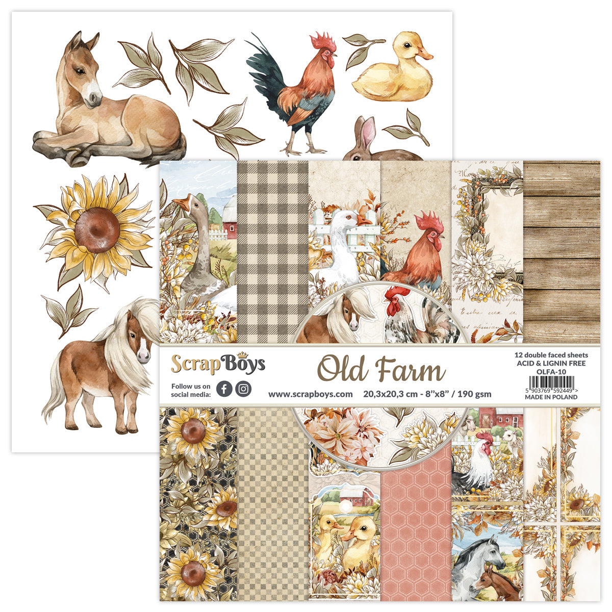 Old Farm 12 x 12 Double Sided Pad – Miniature Luxuries & Papers